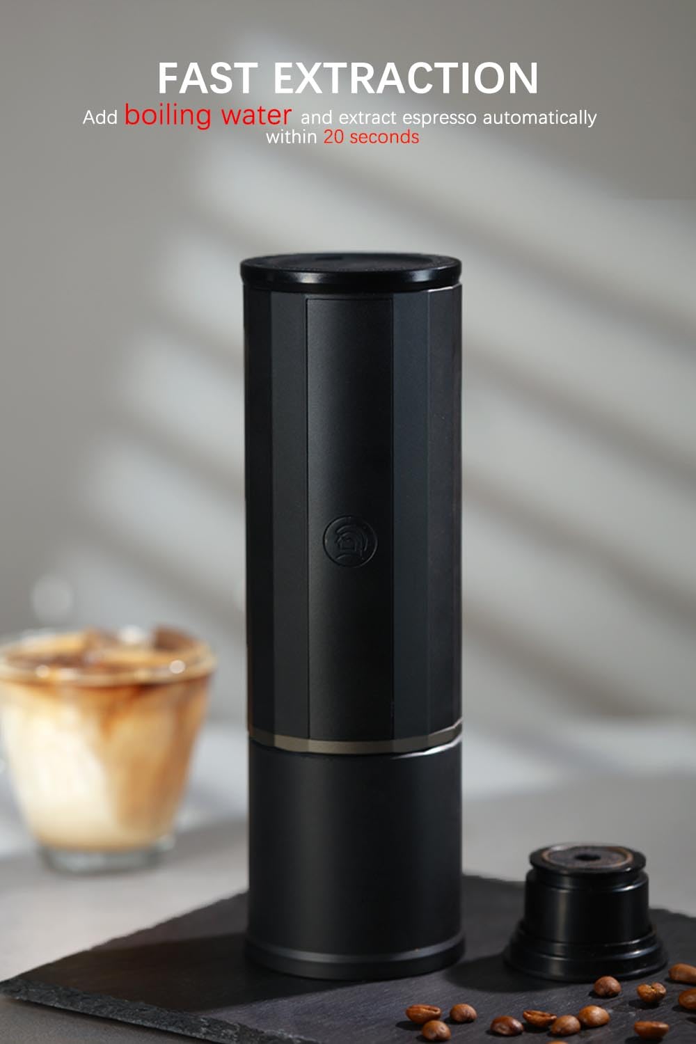 Electric Portable Espresso Machine, 15 Bar Mini Coffee Maker, One Button Start, USB-C & Car Charger, Lightweight Espresso Maker for Camping, Office,Travel, RV, Hiking, Office(Capsules not Included)