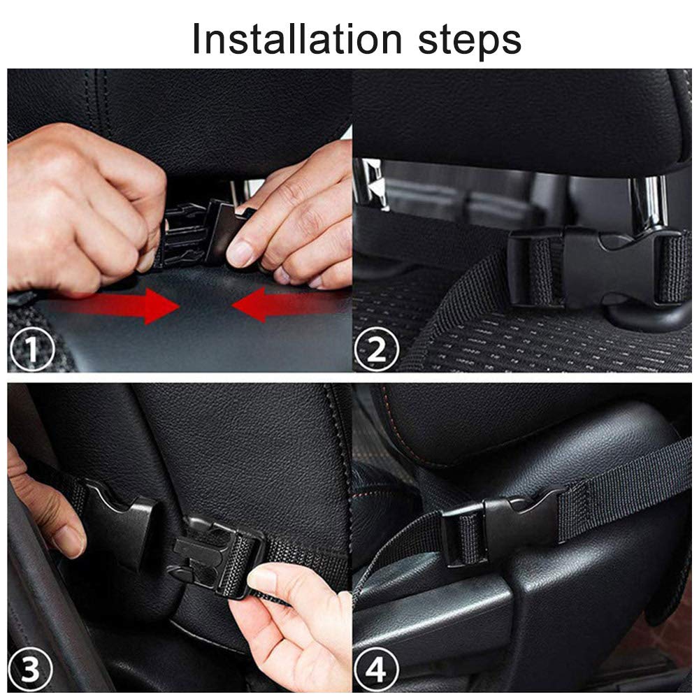 Car Backseat Organizer with 10" Table Holder, 10 Storage Pockets Seat Back Protectors Kick Mats for Kids Toddlers,Car Travel Accessories,Waterproof and Durable car Organizer, 2 Pack