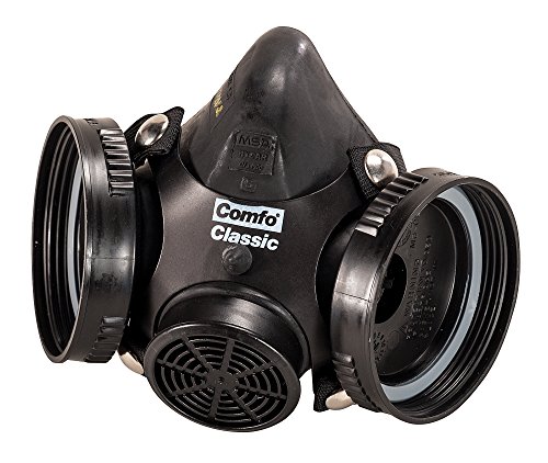 MSA 808057 Comfo Classic Half-Mask Facepiece Respirator, Small, Black