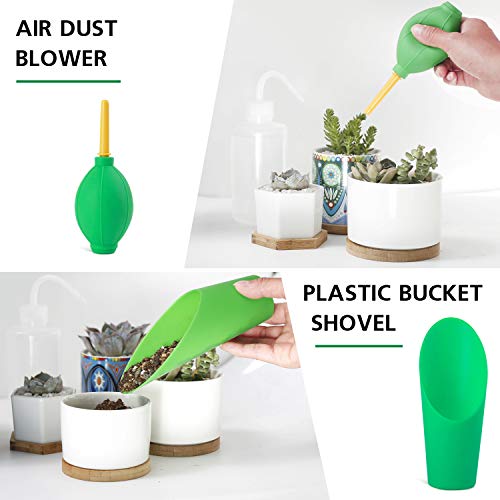 G GOOD GAIN Garden Succulent Kit with Organizer Bag, Indoor Mini Hand Gardening Tool Set, 14 Pieces Tools for Bonsai Planter Miniature Fairy Planting Care.(Blue)