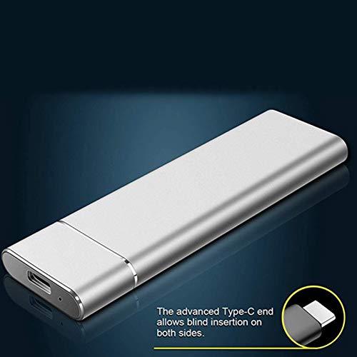 Cohvolr External Hard Drive Portable Hard Drive Box, Ultra Slim Hard Drive Type-C/USB3.1 Gen1 HDD case for Laptop, PC, Silver