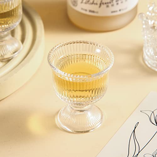 Lysenn Clear Shot Glasses Set of 8 - Elegant Vertical Stripe Tequila Glasses โ Premium Quality Espresso Shot Glass Set for Whiskey, Bourbon, Liquor, Cordial โ 1.5 oz