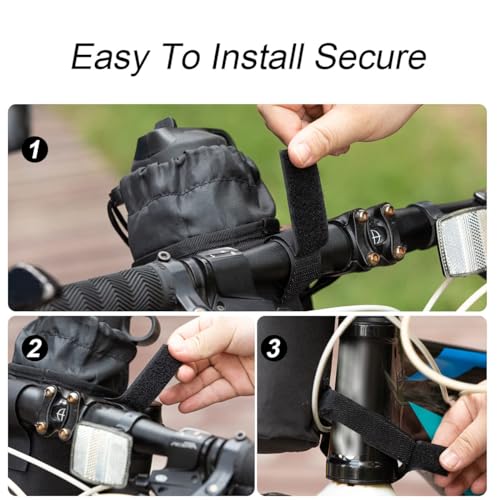 Caudblor Bike Water Bottle Holder Bag for Kid Adult, Insulated Bicycle Coffee Cup Holders with Phone Storage, Black Handlebar Drink/Beverage Container for Walker/Cruiser/Exercise/Mountain Bike
