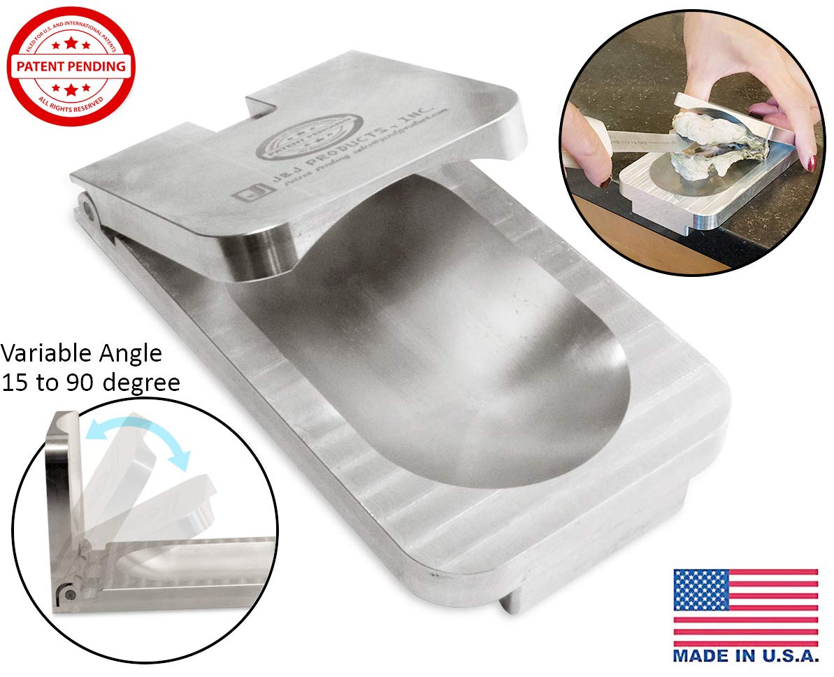 J & J Products, Inc. The Easy Oyster Opener Shucking Tool β Solid Aluminum (Variable Angle Single Pack)