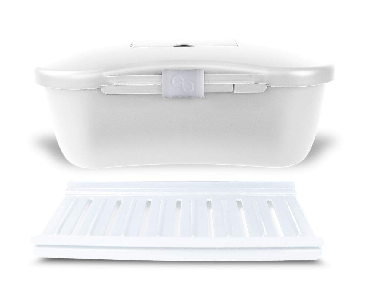 Joyboxx + Playtray Limited Edition - The #1 Toy Box for Adults - Hygienic Clean and Lock Storage System, Made in The USA, Non-Toxic, Recyclable (White and White)