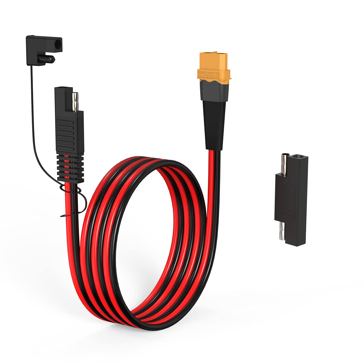 ELFCULB 10AWG XT60 to SAE Connector Extension Cable with SAE Polarity Reverse Adapter for Portable Power Station Solar Panel Solar Generator(6FT)