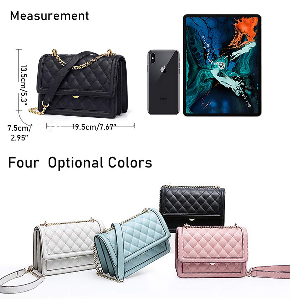 YXBQueen Handbags for Women Quilted Black Crossbody Flap Bag Small Chain Purses Black Quilted Purse