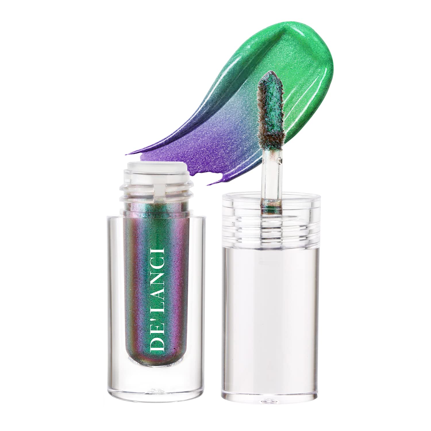 Chameleon Eyeshadow Liquid Glitter Eye Makeup, High Pigment Intense Color Shifting Green Violet Metallic Eye Shadow, Holographic with No Creasing Metal Glitter and Glow Liquid Eyeshadow,1.6g (#04 ELF)