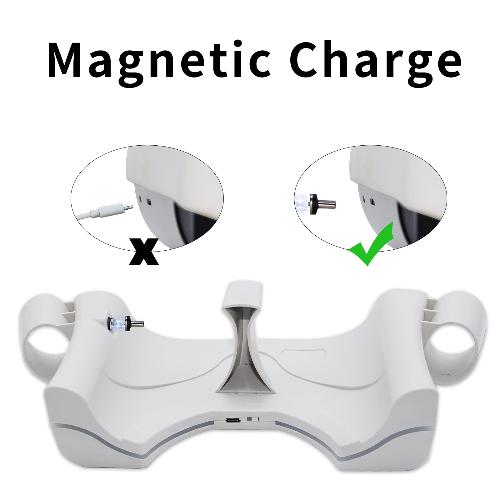 Charge Station VR Wall Mount Storage Stand Hook Storage Magnetic Charge for Quest 2 VR Headset Controllers