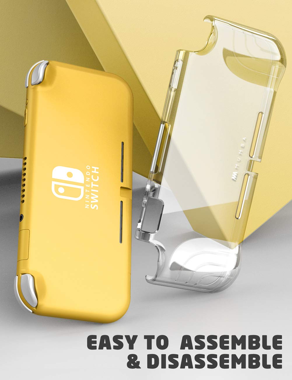 Mumba Case for Nintendo Switch Lite 2019, [Thunderbolt Series] Protective Clear Cover with TPU Grip (Clear)