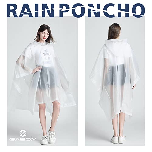 GABOX ๐ ๐๐๐๐ค ๐๐๐ฎ๐ฌ๐๐๐ฅ๐ ๐๐๐ ๐๐๐ข๐ง ๐๐จ๐ง๐๐ก๐จ, Rain Coat Hood Camping Blanket Waterproof Raincoat for Adults Women Men Travel Hiking, White Color