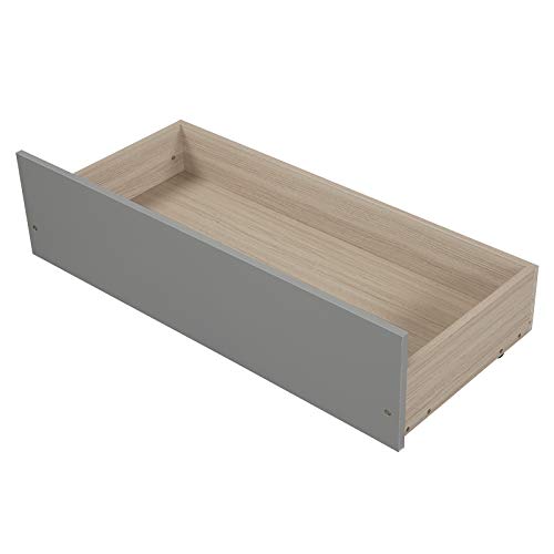 Harper & Bright Designs Twin Bed Frame with Drawers, Kids Platform Twin Bed with Storage, Solid Wood, No Box Spring Needed (Light Grey (Drawers))