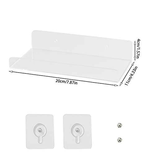 Die Camera Shelf | Firm Mini Clear Shelf with Removable Rail,Small Wall Shelf Adhesive Shelf Home Wall Rack for Cameras Character Collections