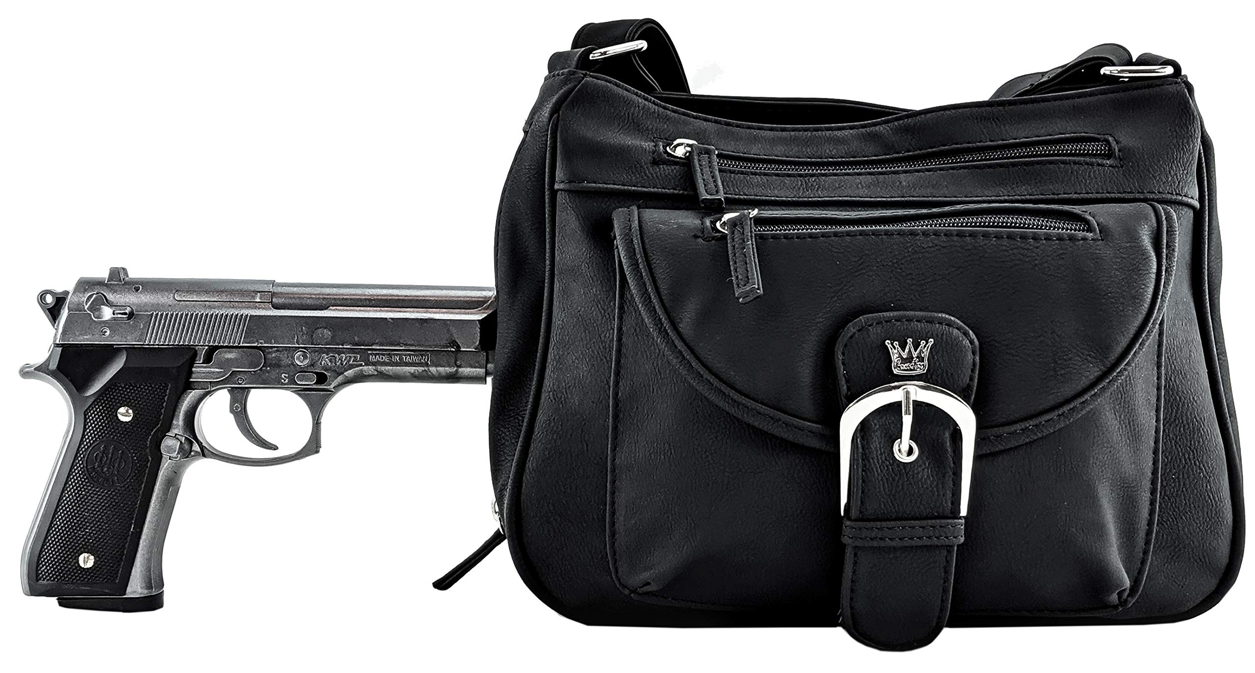 Purse King Pistol Concealed Carry Handbag (Dark Brown)