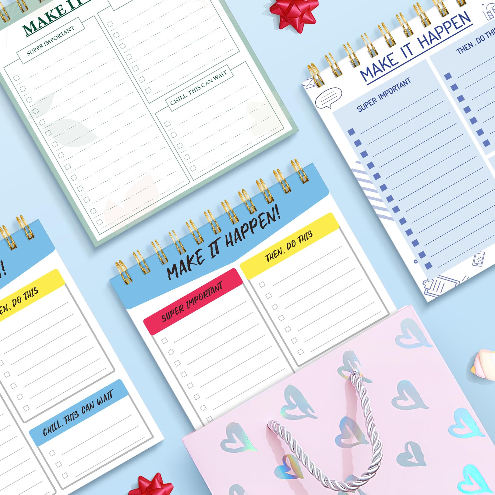 Daily To Do List Notepad - Undated Daily Planner 120 Pages, To Do List Notebook with Clear Cover, Boost Productivity Organize & Prioritize Your Tasks and Appointments, 6.5"x9.8" Notepads for Work,