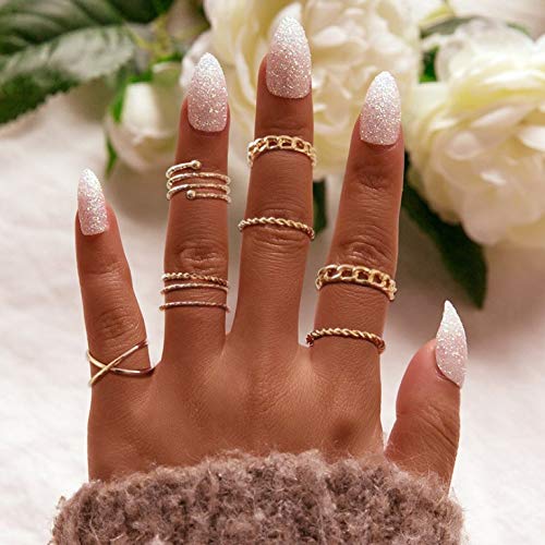 Cassfic 80Pcs Bohemian Knuckle Ring Silver Gold Vintage Stackable Rings Set Fashion Finger Knuckle Midi Rings for Women