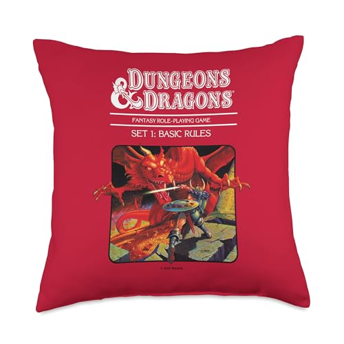 Dungeons & Dragons Vintage Basic Rules Cover Throw Pillow, 18x18, Multicolor