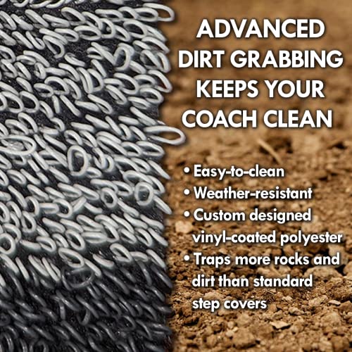 ShadePro RV Step Covers - 2 Pack (Black) - Adjustable Wrap Around Stair Rug Covers for RVs, Campers, and Trailers - 24 Inches - Trim to The Perfect Size - Fits Straight or Curved RV Steps
