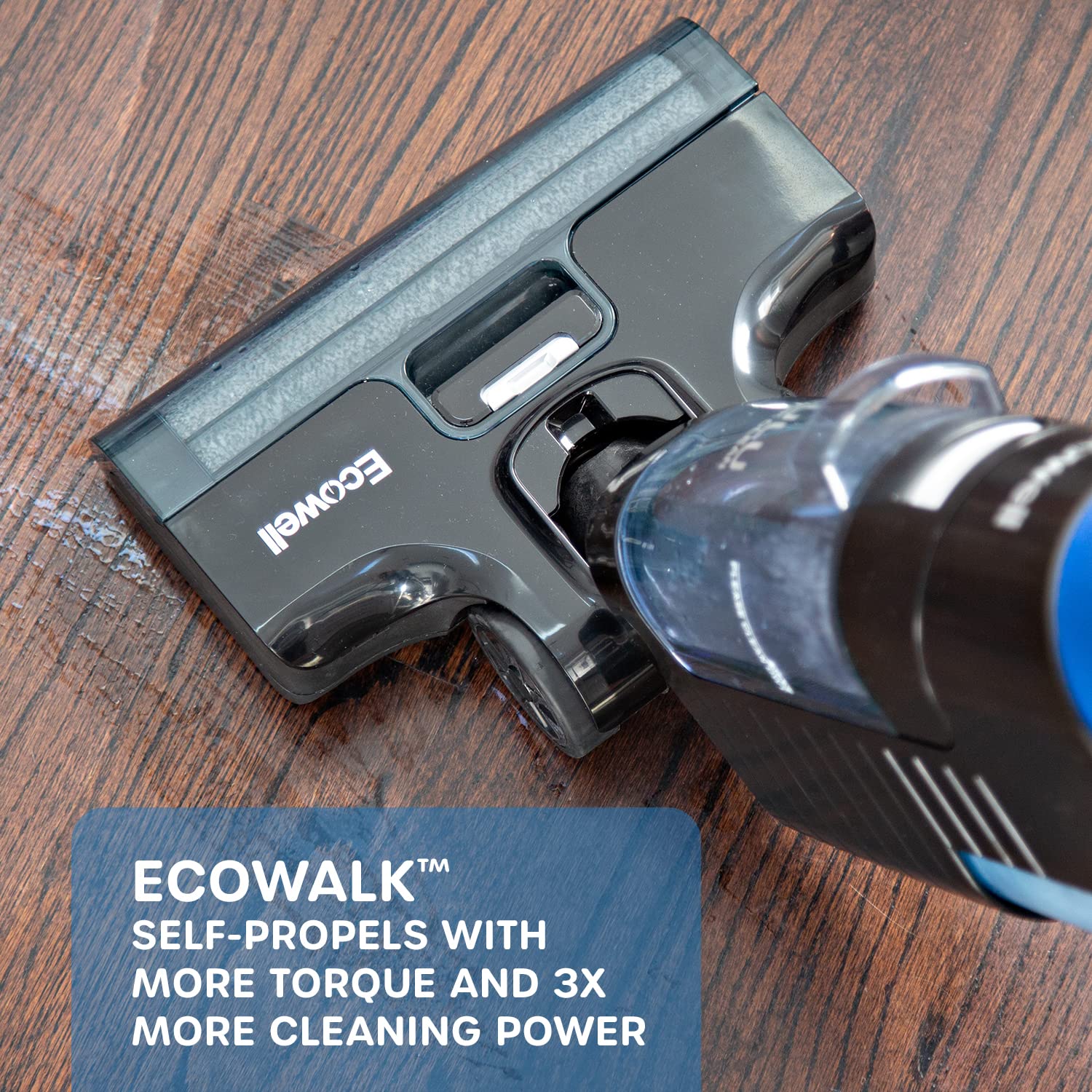 ECOWELL Wet Dry Vacuum Cleaner Cordless Floor Cleaner and Mop Self-Drying Digital Display Multi-Surface for Hard Floors and Area Rug, LULU Quick Clean P05, Blue
