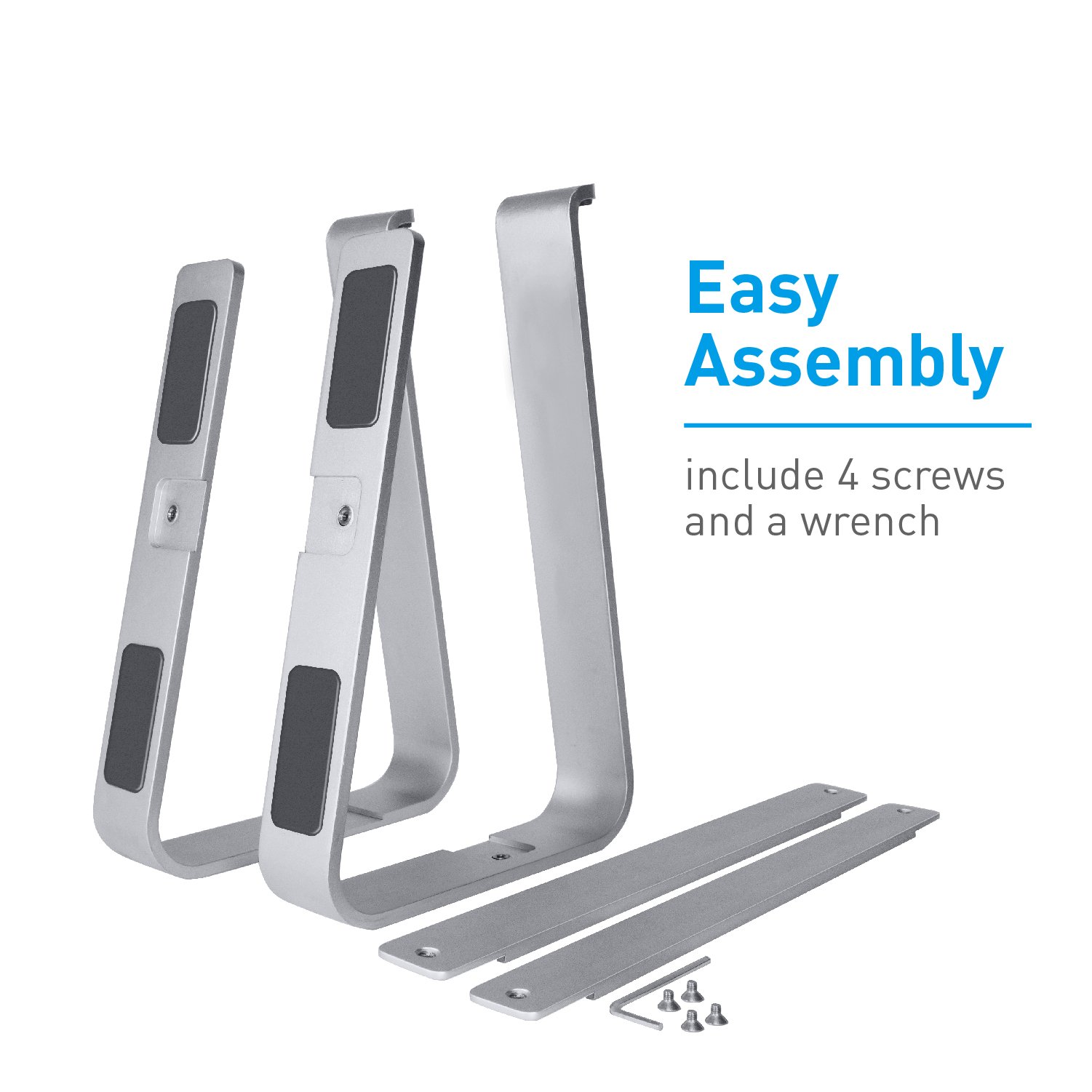 Macally Aluminum Laptop Stand for Desk - Works with all Macbook /Pro/Air & Laptops between 10” to 17.3” - Sleek and Sturdy Laptop Riser - (ASTANDSG), Space Gray