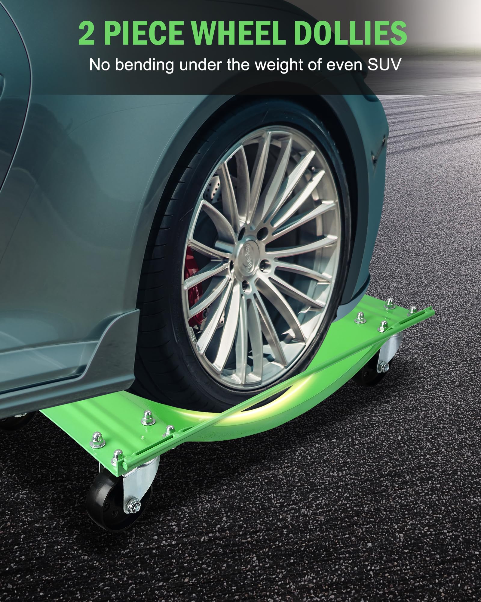 GarveeTech 5000lbs Car Wheel Dolly Set of 2, Vehicle Rollers Dolly for Moving Car with Heavy Duty 3.5 Inch Steel Wheels, 23.8in x 14.4in