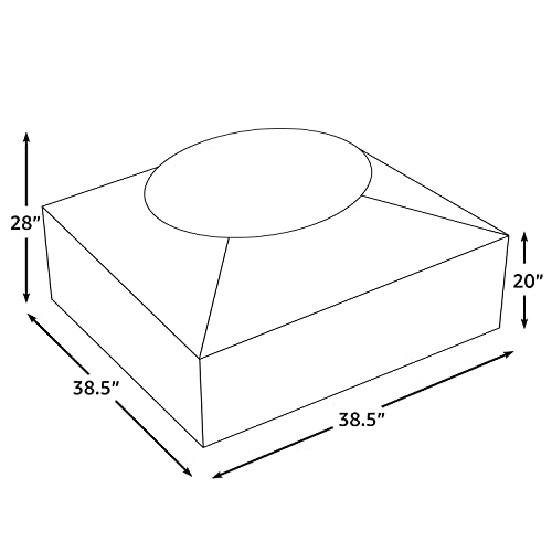 Fire Sense 02056 Outdoor Square Fire Pit Vinyl Cover Patio Heaters Heavy Duty 10 Gauge Felt Lined Water & Weather Resistant Fabric Ties - 38β x 38β - Square