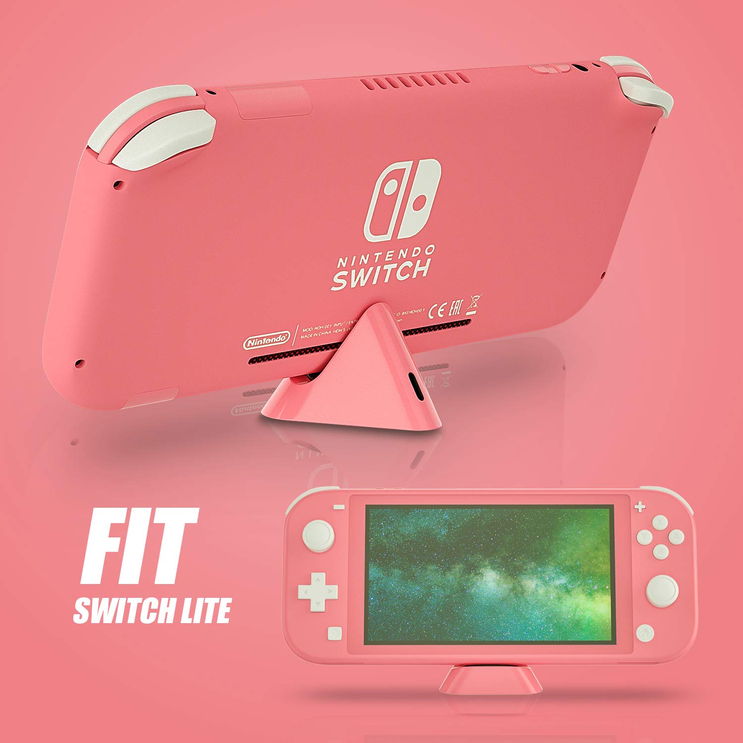 Charging Dock for Nintendo Switch lite, Docking Station for Nintendo Switch lite - Coral