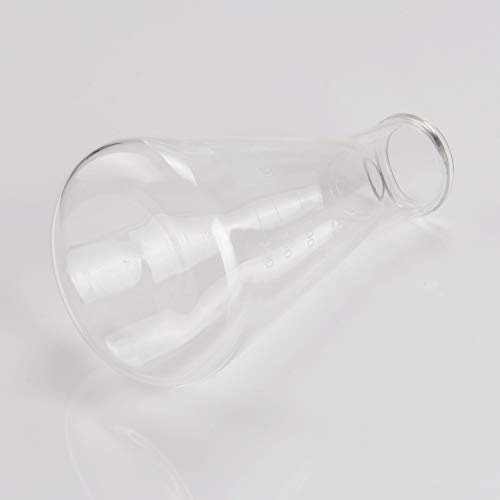 Labasics Glass Narrow Mouth Erlenmeyer Flask, Borosilicate Glass Heavy Wall Flask with Heavy Duty Rim, 250 ml