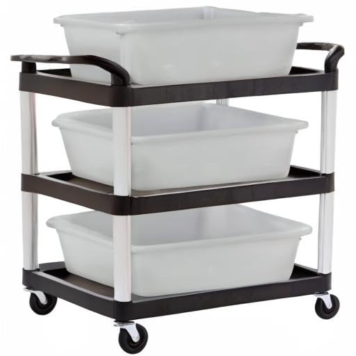 Kekow 4-Pack 22 L Commercial Bus Tubs/Bus Box, White Large Plastic Tote Box