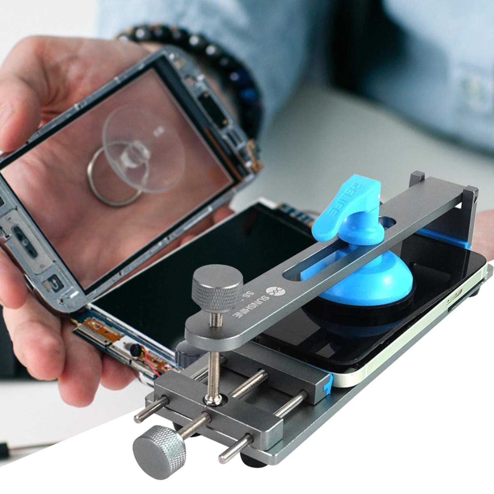 Cell Phone Screen Separator with Strong Suction Cups, no Heating Cell Phone Screen Removal Tools, Used to Separate The LCD Screen and Glass Back Cover of The Phone, for Smartphones