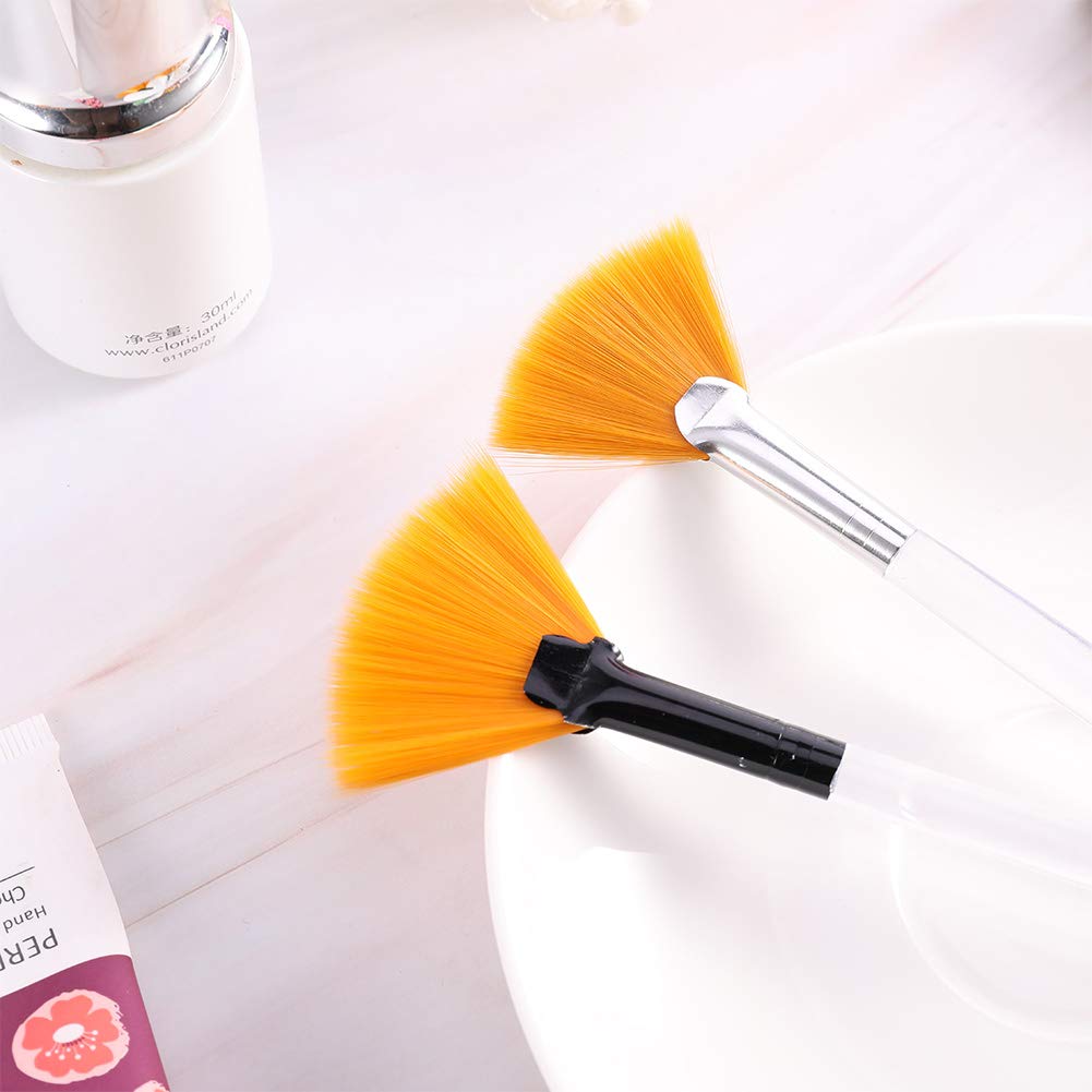 CEREALY 12 Pack Facial Fan Brushes Fan Soft Brushes Makeup Beauty Fan Brushes Acid Applicator for Glycolic Peel Masques