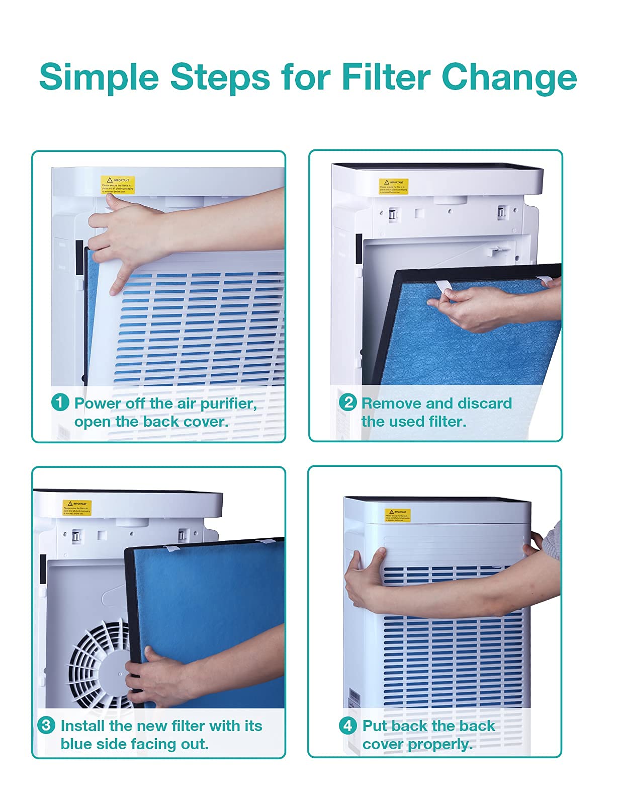 SimPure HP9 (Not HP8) Original HEPA Replacement Filter Compatible with SimPure HP9 Air Purifier, SP-HP9-RF (NOT for Other SimPure Air Purifiers)