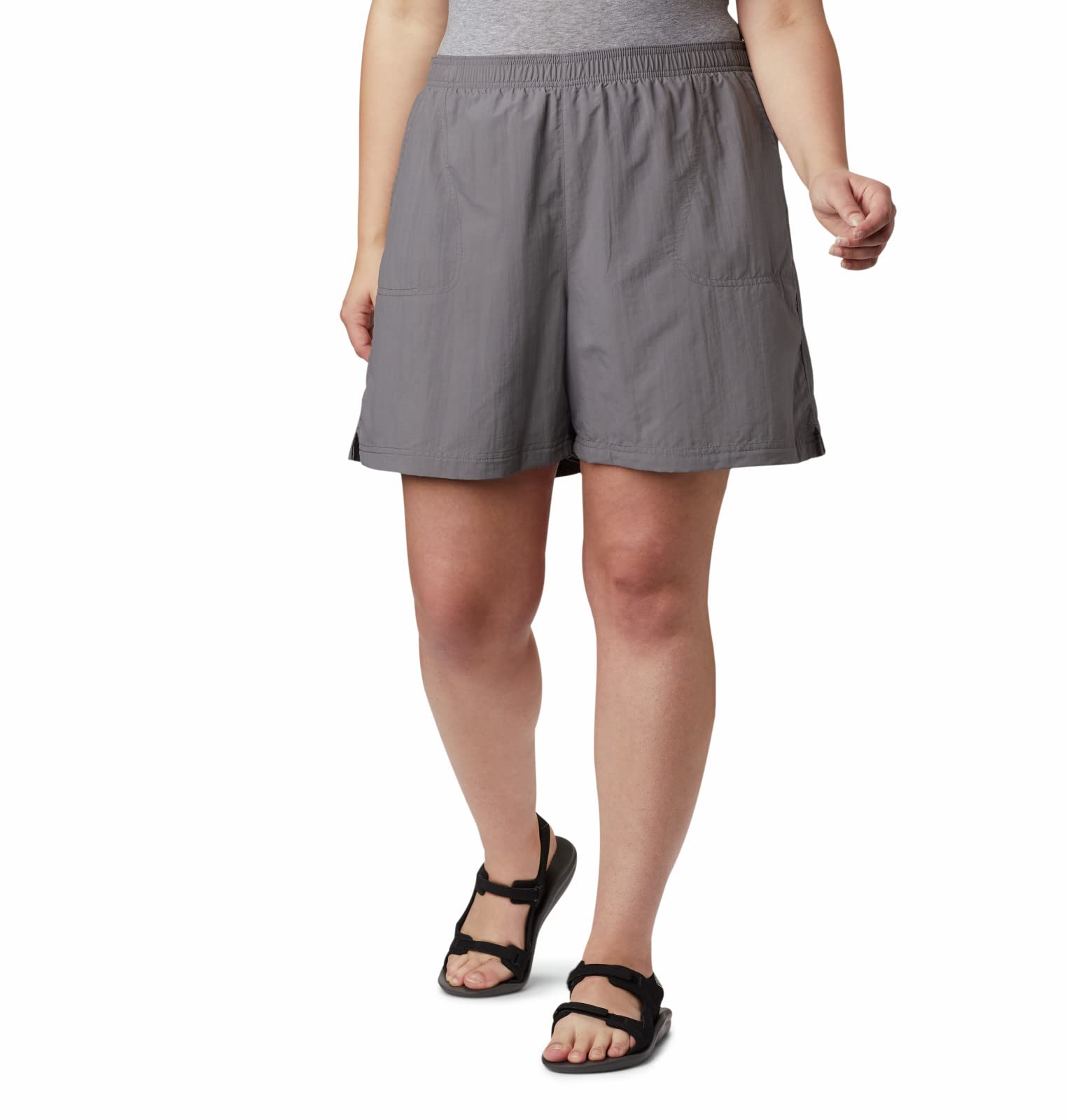 Columbia Women's Plus-size Sandy River Short, Breathable, Sun Protection Shorts, City Grey, 3X x 6