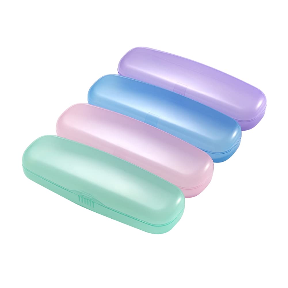 ccHuDE 4 Pcs Clear Plastic Eyeglasses Cases Portable Transparent Sunglasses Box Glasses Protective Case Reading Glasses Box A