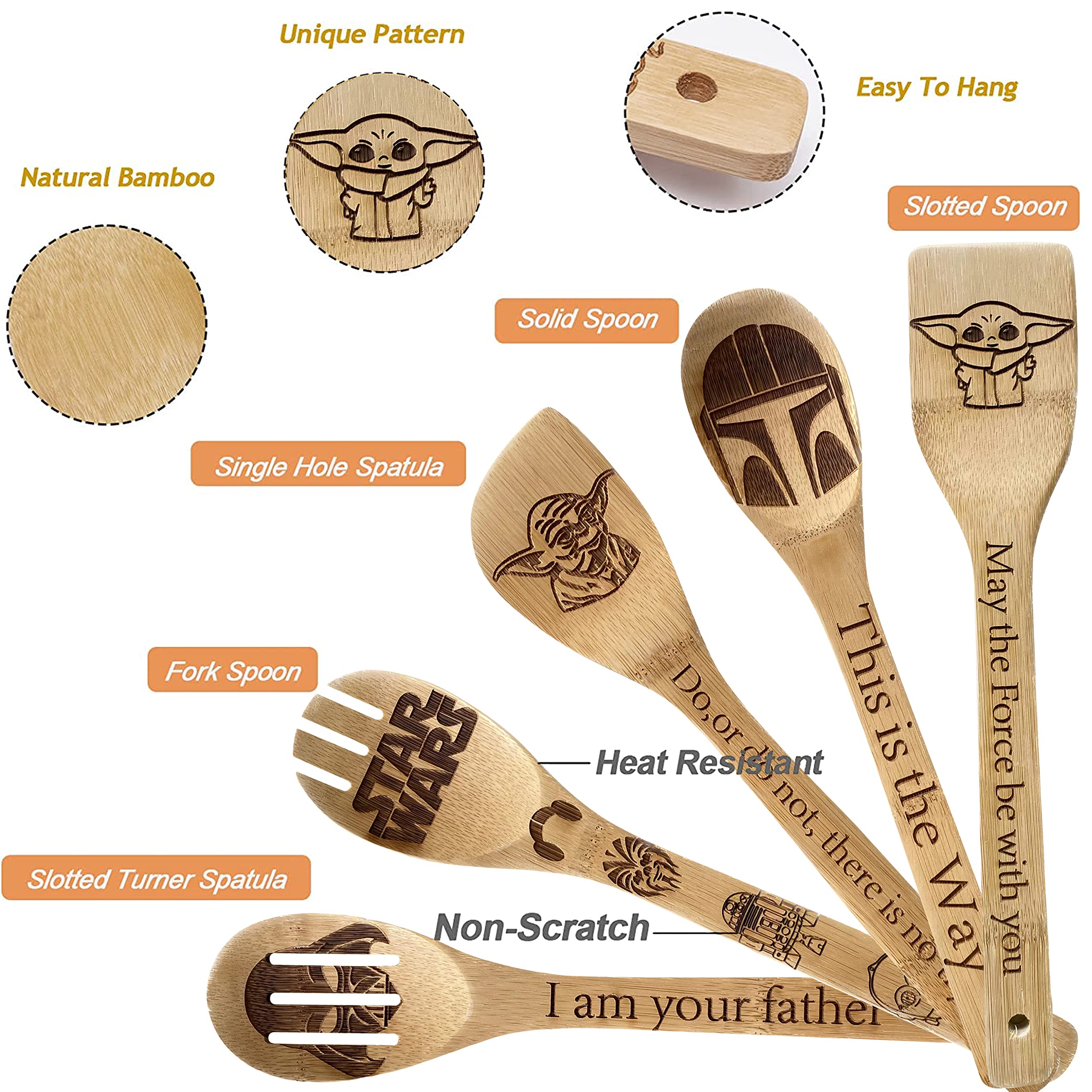 Christmas Gift Star Kitchen Utensils Set Idea Utensil Wooden Spoons Set House Warming Wedding Present Kitchen Gift Set Quality Gift