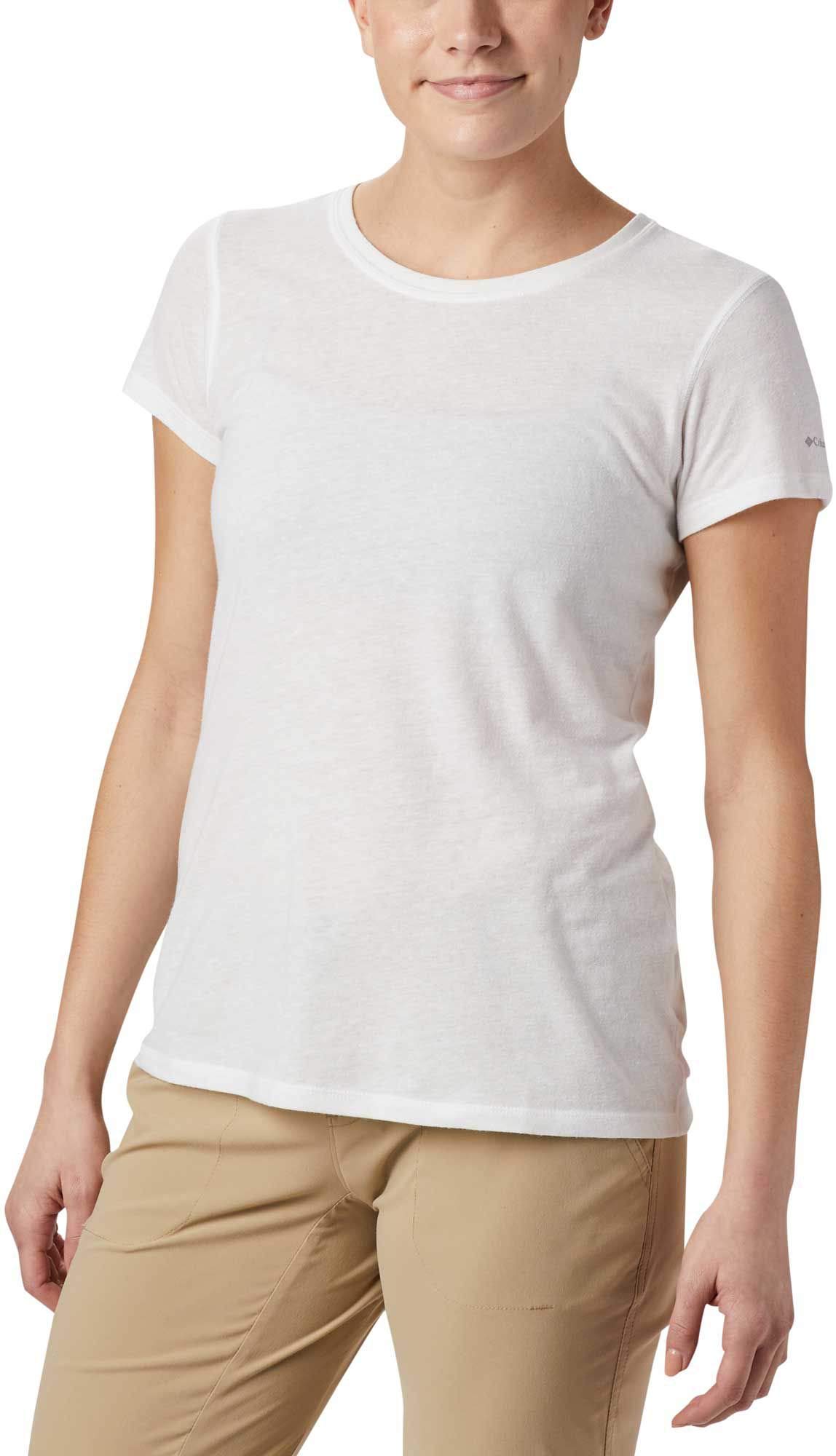 Columbia Women's Standard Solar Shield Short Sleeve Shirt, White, Medium