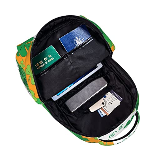 Juoritu St. Patrick's Day Backpacks, Laptop Backpacks for Travel Work Gifts, Lightweight Bookbags for Men and Women