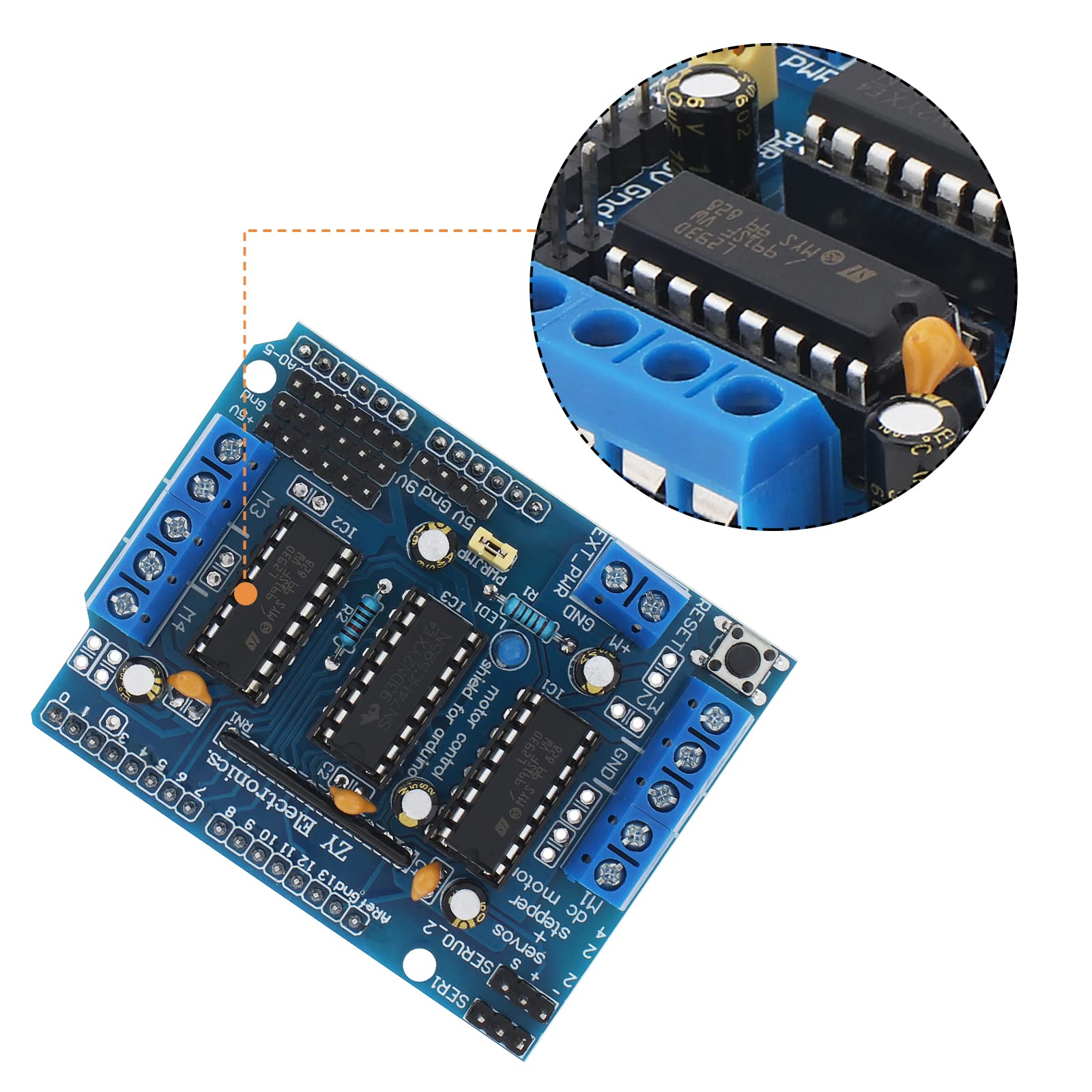 DiGiYes L293D DC Motor Drive Stepper Motor Drive Shield Expansion Board Fit for Arduino / Duemilanove / Raspberry Pi