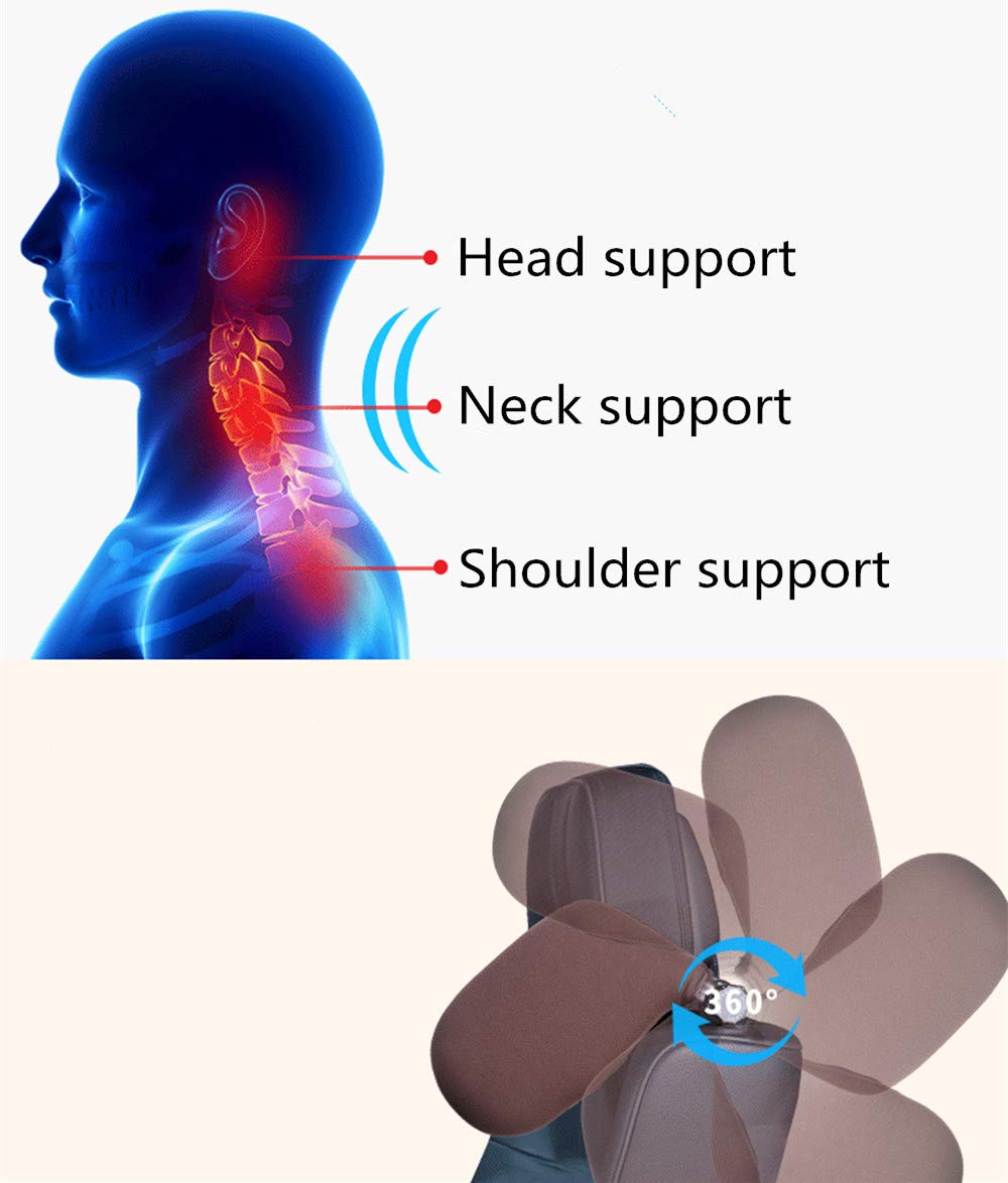 Car Side Headrest Pillow Head Neck Support On Both Sides Protect Neck Pillow Detachable 180 Degree Adjustable Travel Sleeping Suitable for Kids Adults