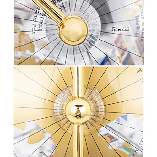 geographic globe Acrylic Clear World Globe Built-in Cube Flag Pattern Rotating World Globe Map With Gold Tripod Stand Geographical Desktop Globe world globe gift (Silver) (Silver)