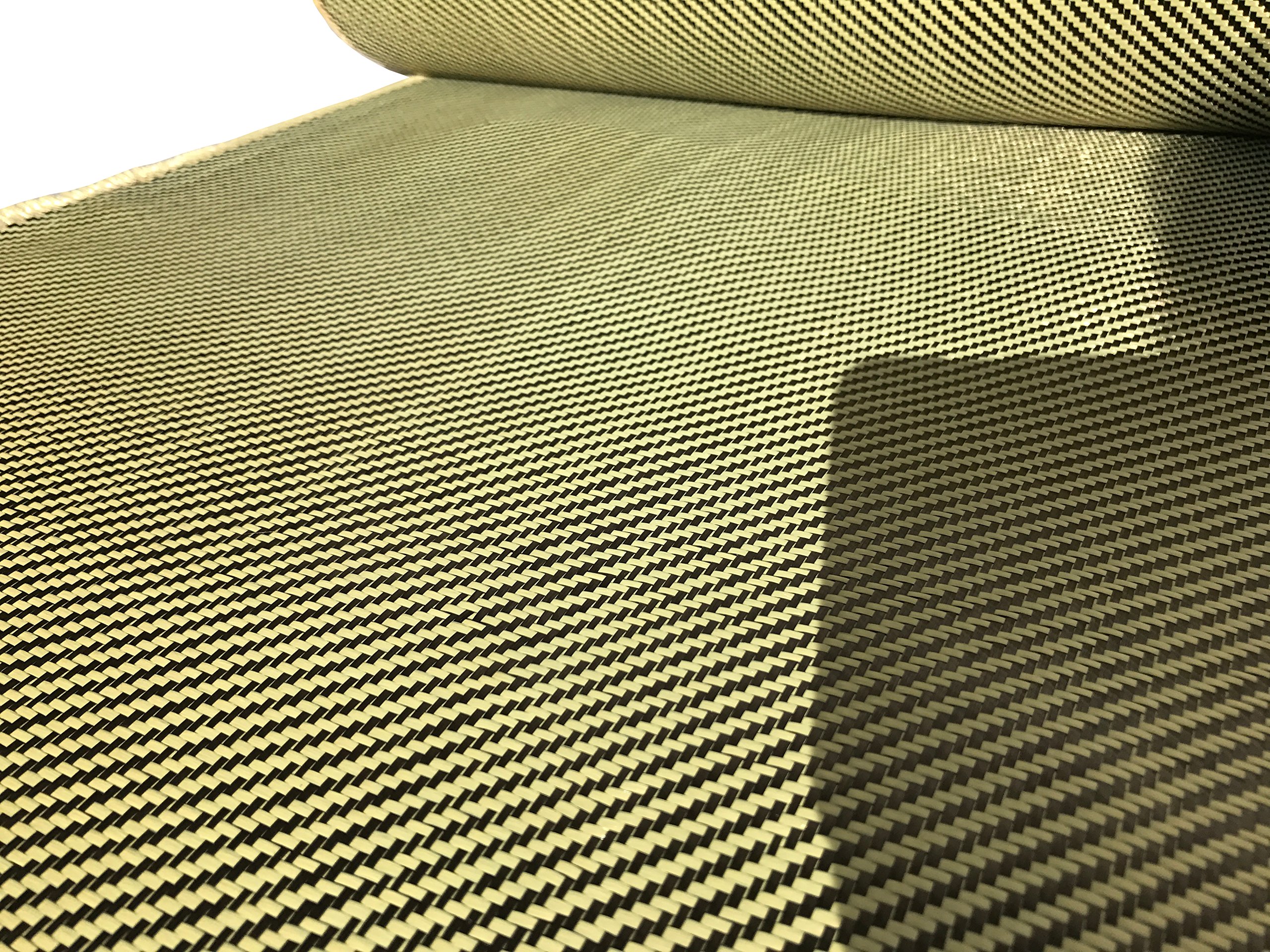 Kevlar Fabric - (YEL-Blk 5 ft x 1 Meter) 2x2 Twill WEAVE-3K/200g