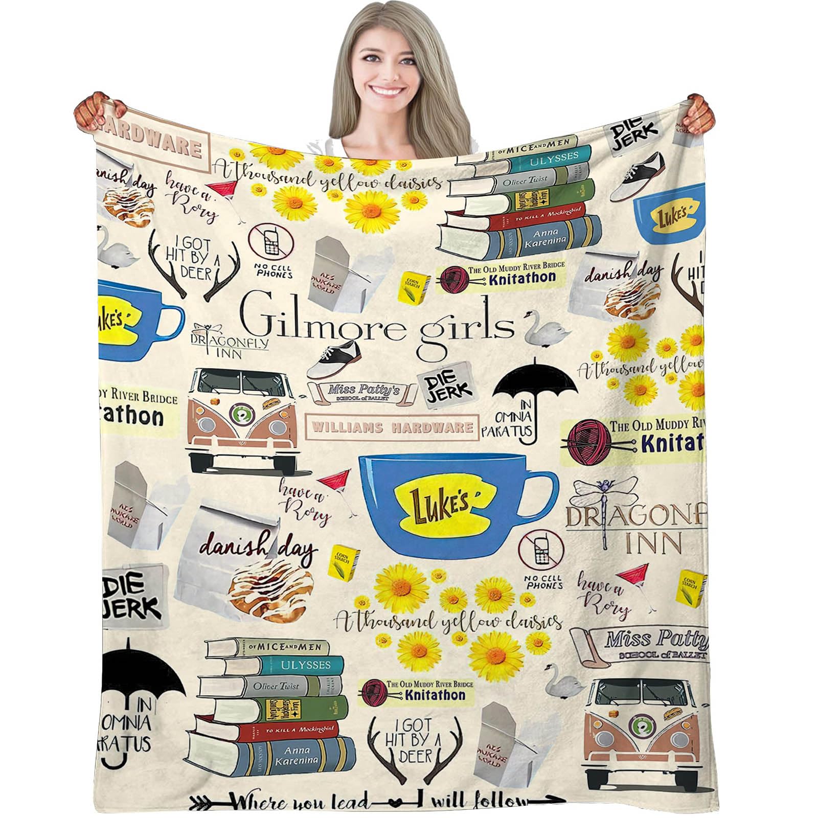 Gilmore Blanket for Girls Flannel Plush Throw Blanket Soft and Cozy Fan Suitable for All Seasons Birthday Gift Sofa Bed Office (60X80In)