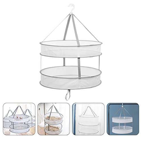 Homoyoyo 2pcs Holder Organizer Swimsuit Round Underwear -Tiers cm Windproof Clothes for Mesh, Tier Collapsible - Dryer Foldable Net Sweater Mesh Sweaters Hanger Multipurpose Rack Socks