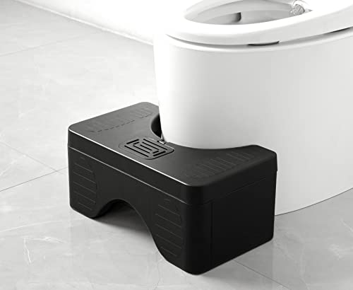 EASICOZI Potable Bathroom Squat Stool, Convertible Squatting Toilet Stool from 7” to 9” Height, Foldable Toilet Step Stool for Adult and Teens(Black)