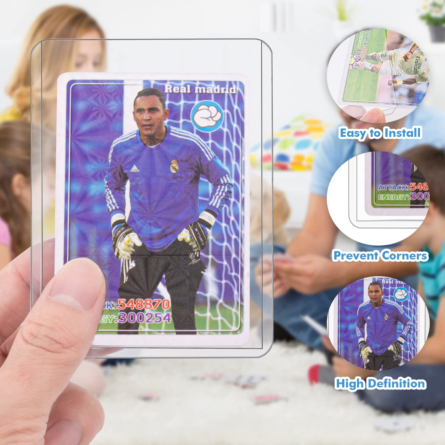 VOOVAO Toploader Clear 3" x 4" Toploaders Holder,Top Loaders for Cards,Card Protectors Hard Plastic for Baseball,Basketball,Trading Card 100ct.