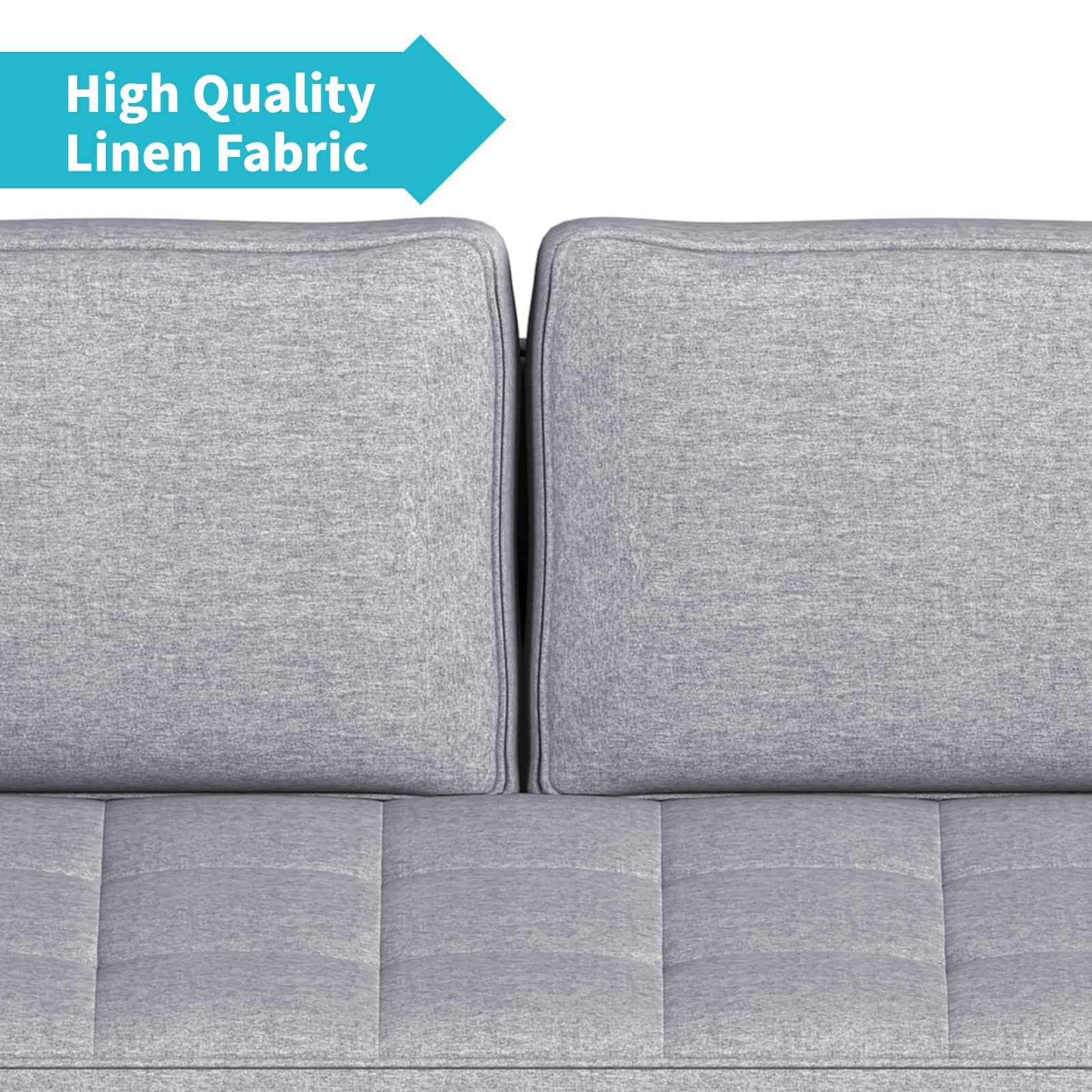 CECER Reversible Sleeper Sofa Bed with Cushion, Modern Pull Out Futon Couch Bed for Living Area, Big 2-in-1 Couch for Apartment, Office, Bedroom, Light Grey
