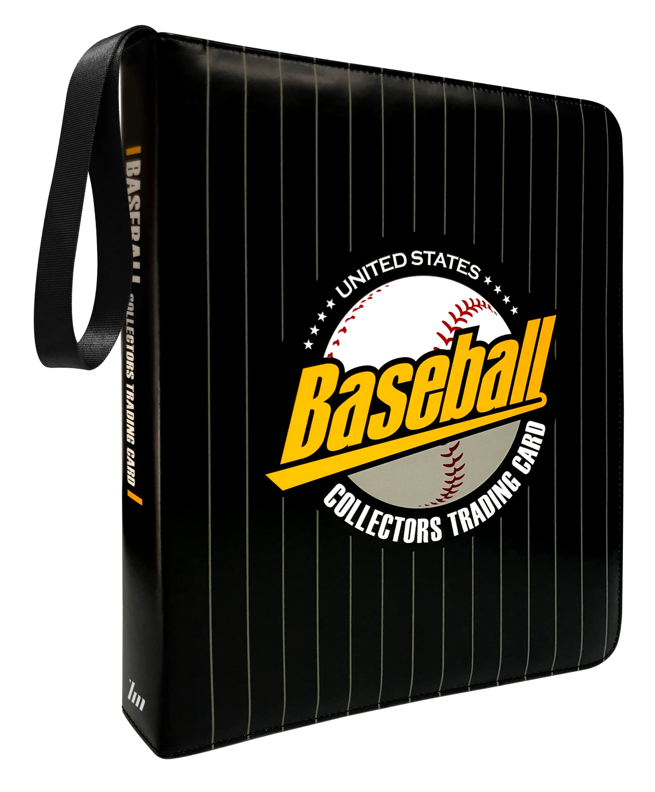 ZINOMAR Baseball Card Binder with Sleeves, 40 Pcs 9-Pocket Pages for 720 trading cards, Portable Card Collector Album Holder Book, Zip Carrying Case Display Storage for TCG - Black