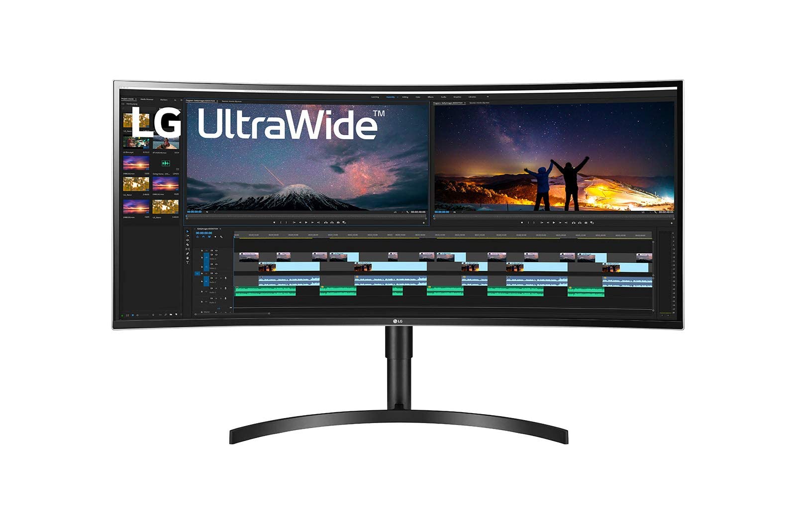 LG 38â QHD+ IPS Curved UltraWide Monitor (3840x1600) with HDR10, Dynamic Active Sync, Black Stabilizer, Flicker Safe, Reader Mode, Onscreen Control & Ergonomic Design (38BN75C-B) (Renewed)