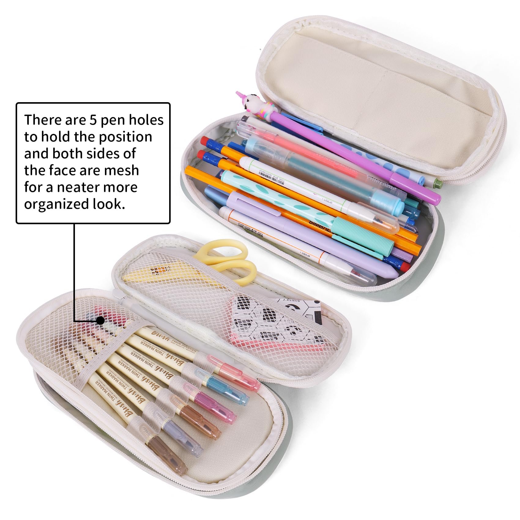 GOTOYZONE Big Capacity Pencil Case Large Pencil Pouch Storage Bag Student's Pencil Case