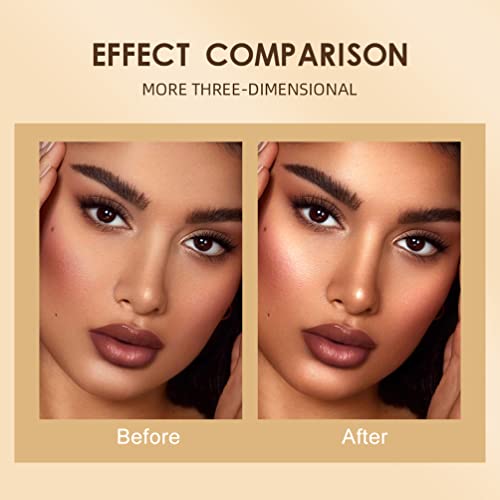MEICOLY Contour Stick Makeup, Multi-Use Facial Repair Contouring Bronzer 3D Multi Stick, Face Body Shading Stick Foundation Cream, 0.25 Oz,03 Contour